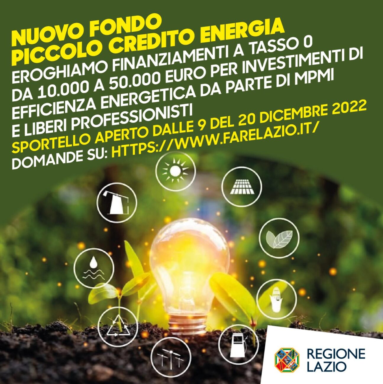 Nuovo Fondo Piccolo Credito Energia - Lazio Ecologico e Digitale